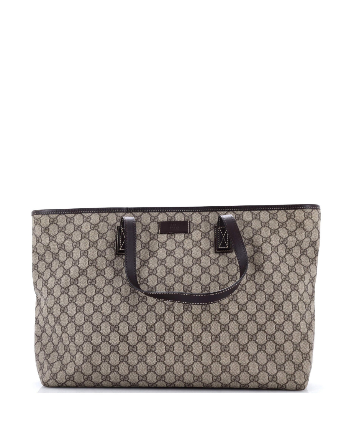 Click here for Pre-Owned Gucci Large Plus Tote Gg Coated Canvas w... prices