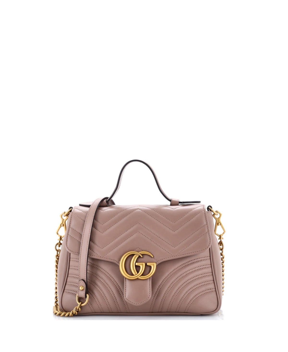 Click here for Pre-Owned Gucci Small Gg Marmont Top Handle Flap B... prices