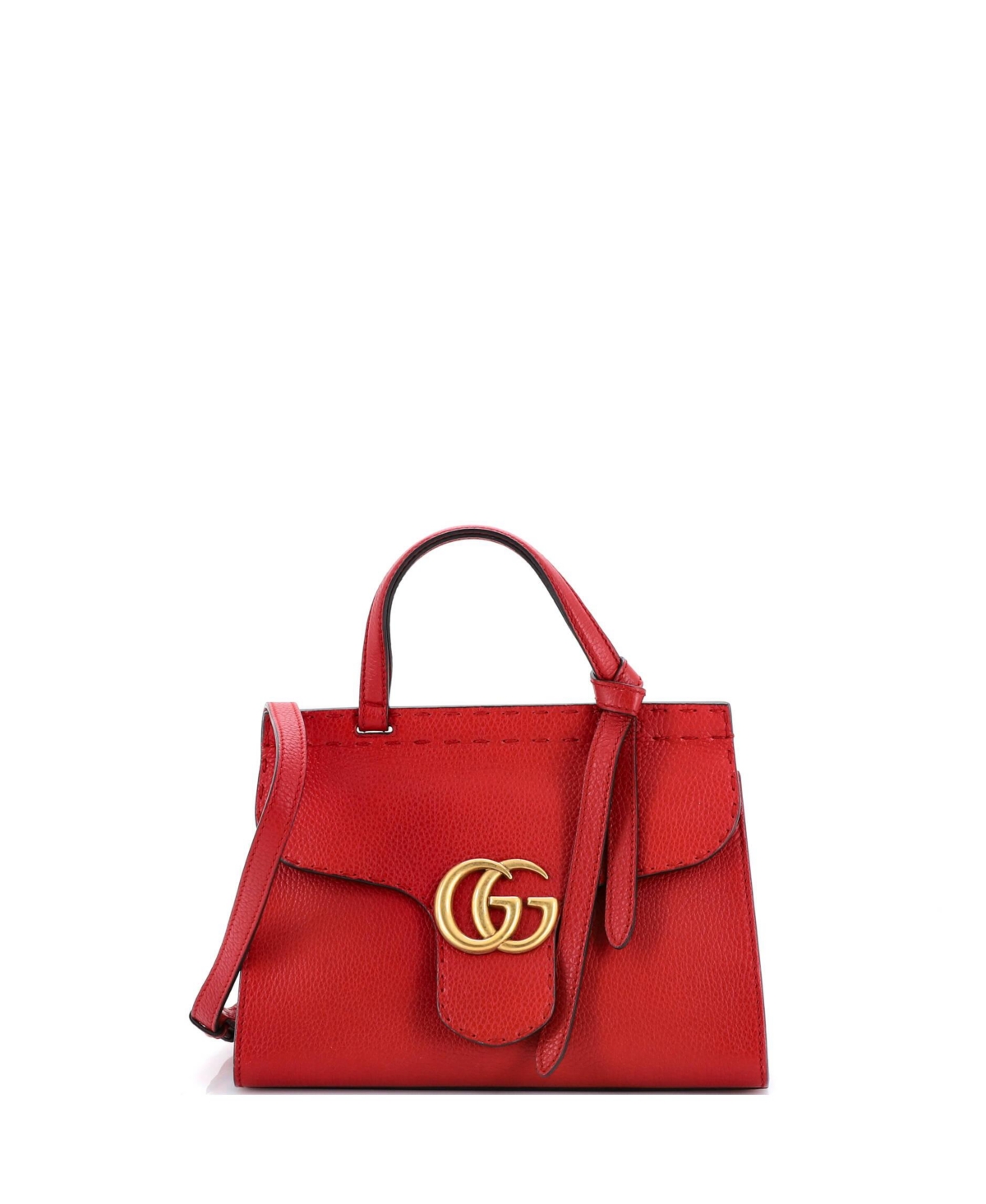 Click here for Pre-Owned Gucci Mini Gg Marmont Top Handle Bag Lea... prices