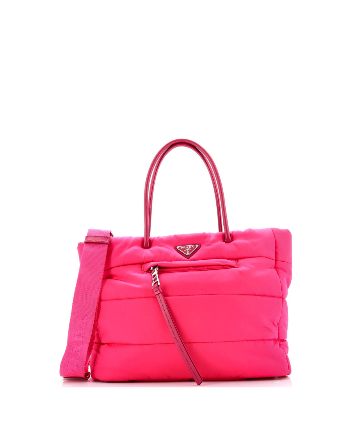 Click here for Pre-Owned Prada Small Bomber Tote Tessuto - Pink prices