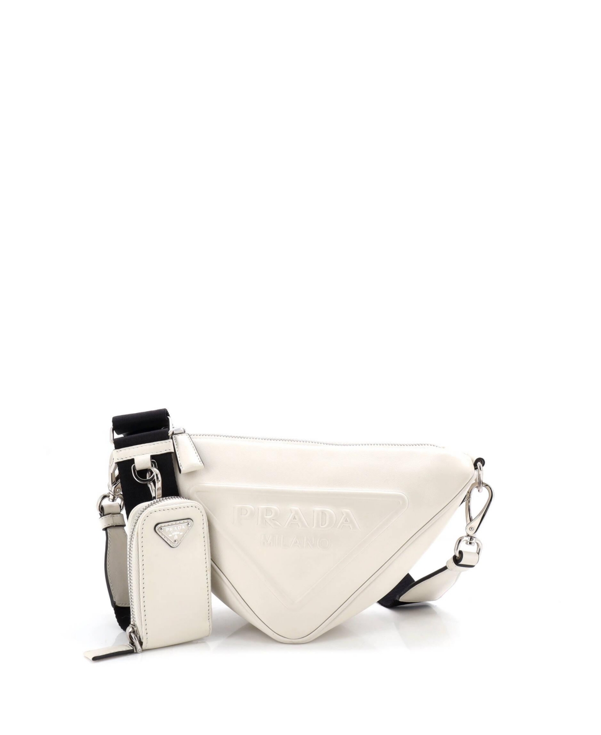 Click here for Pre-Owned Prada Mini Triangle Logo Zip Crossbody B... prices