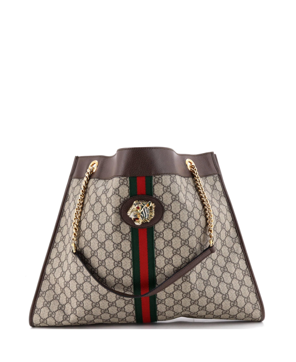 Click here for Pre-Owned Gucci Large Rajah Chain Tote Gg Coated C... prices