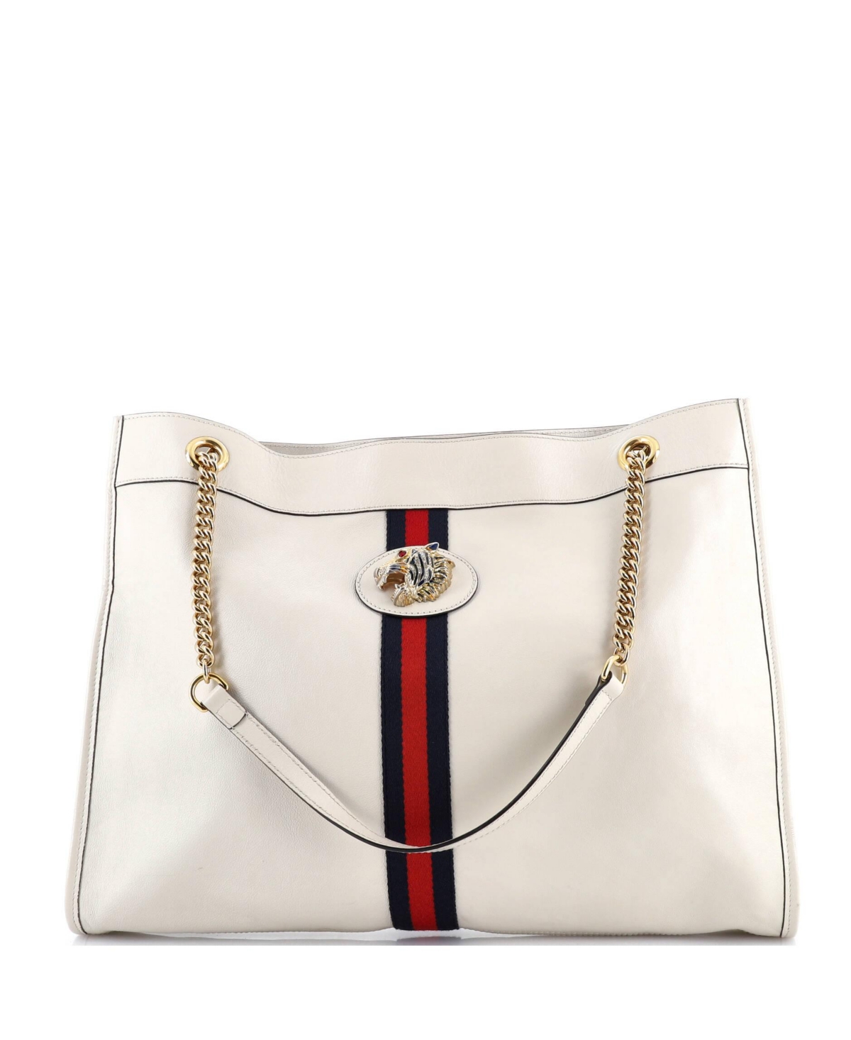 Click here for Pre-Owned Gucci Large Rajah Chain Tote Leather - N... prices