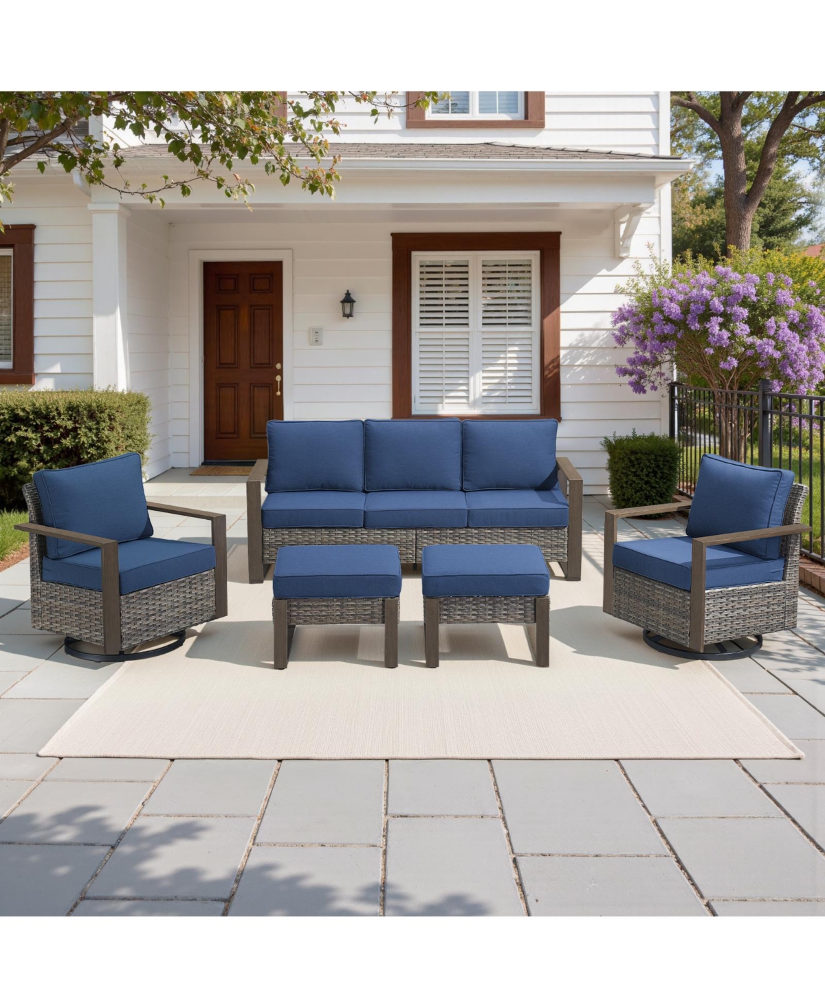 Click here for Gymojoy 5 Pieces Patio Furniture Set with Swivel C... prices