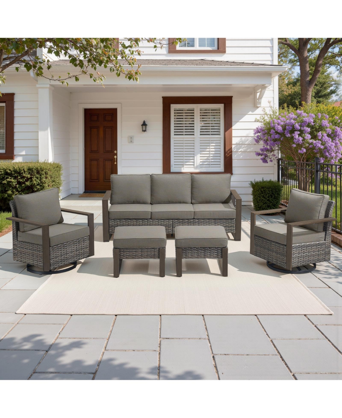 Click here for Gymojoy 5 Pieces Patio Furniture Set with Swivel C... prices