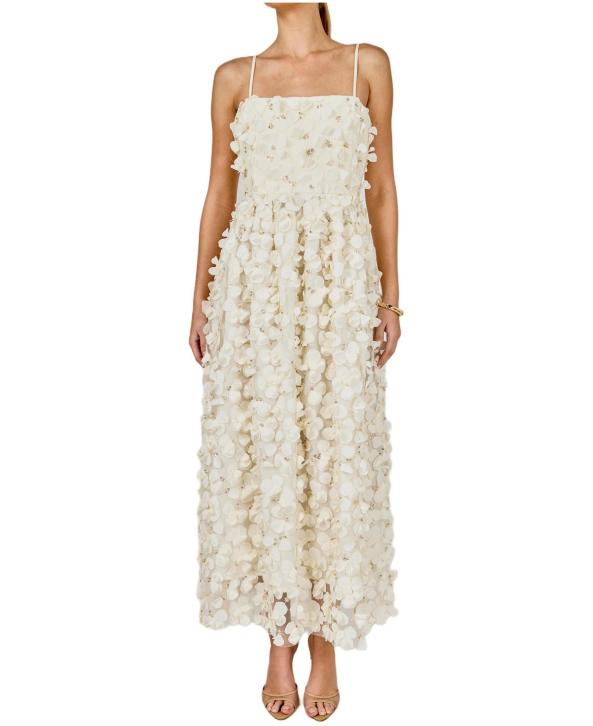 Click here for endless rose Womens 3D Floral Sleeveless Midi Dres... prices