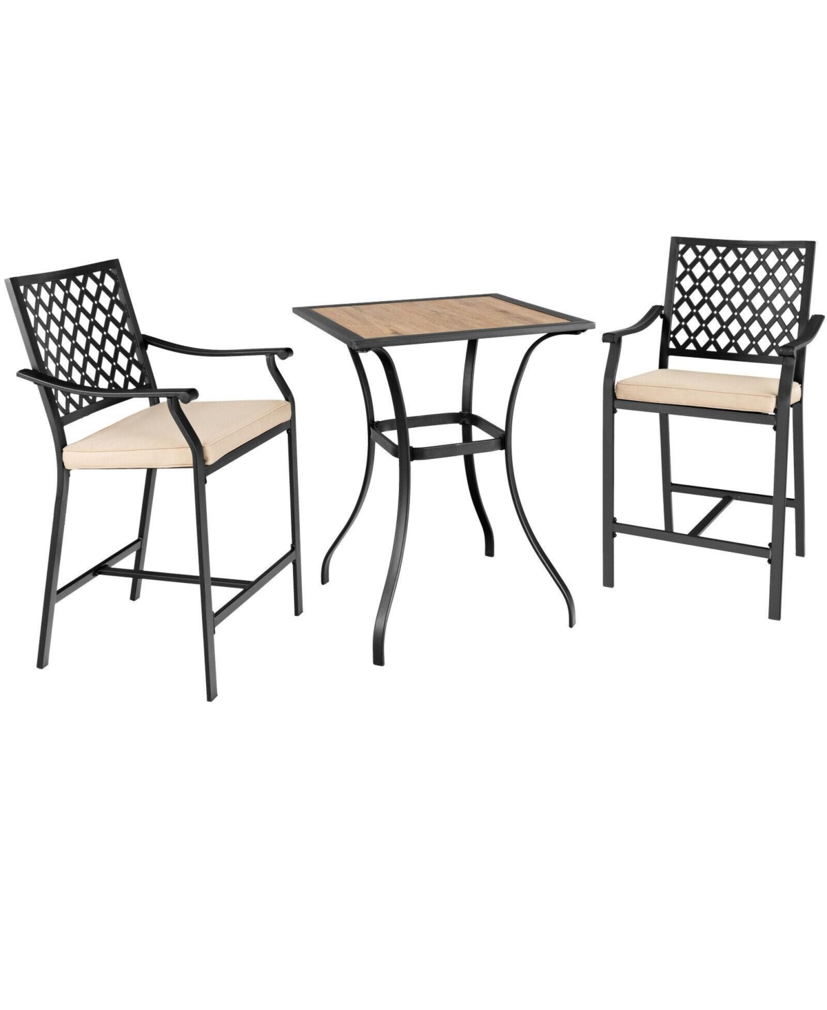 Click here for Sugift 3 Piece Patio Bar Set with Two Bar Stools a... prices