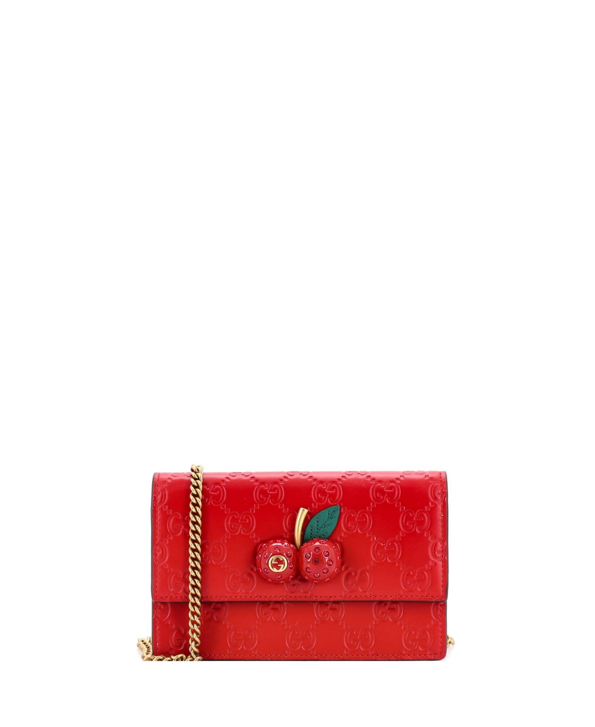 Click here for Pre-Owned Gucci Mini Cherries Wallet on Chain Gucc... prices