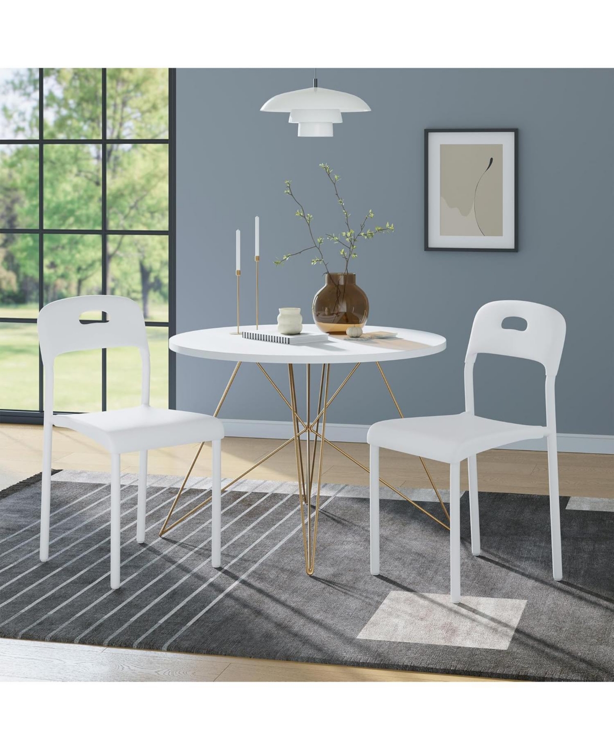 Click here for gaomon Set of 2 Stackable Modern Plastic Dining Ch... prices