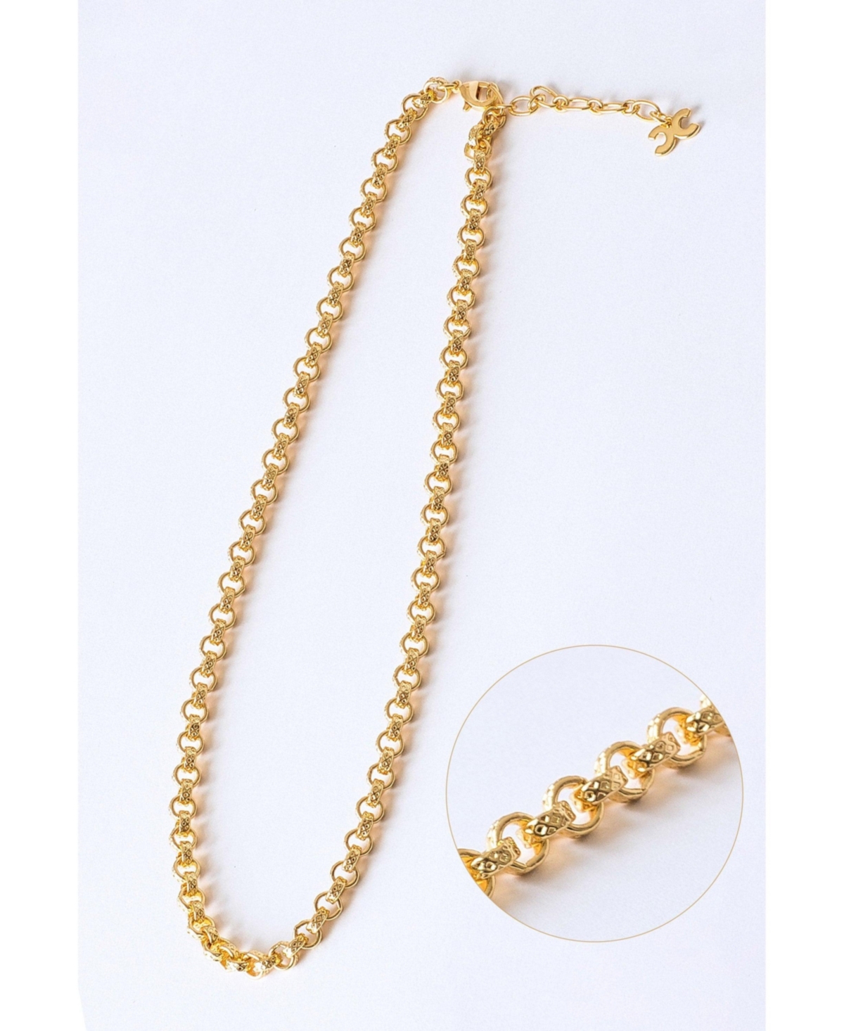 Click here for Classicharms Carved Rolo Chain Choker Necklace - G... prices