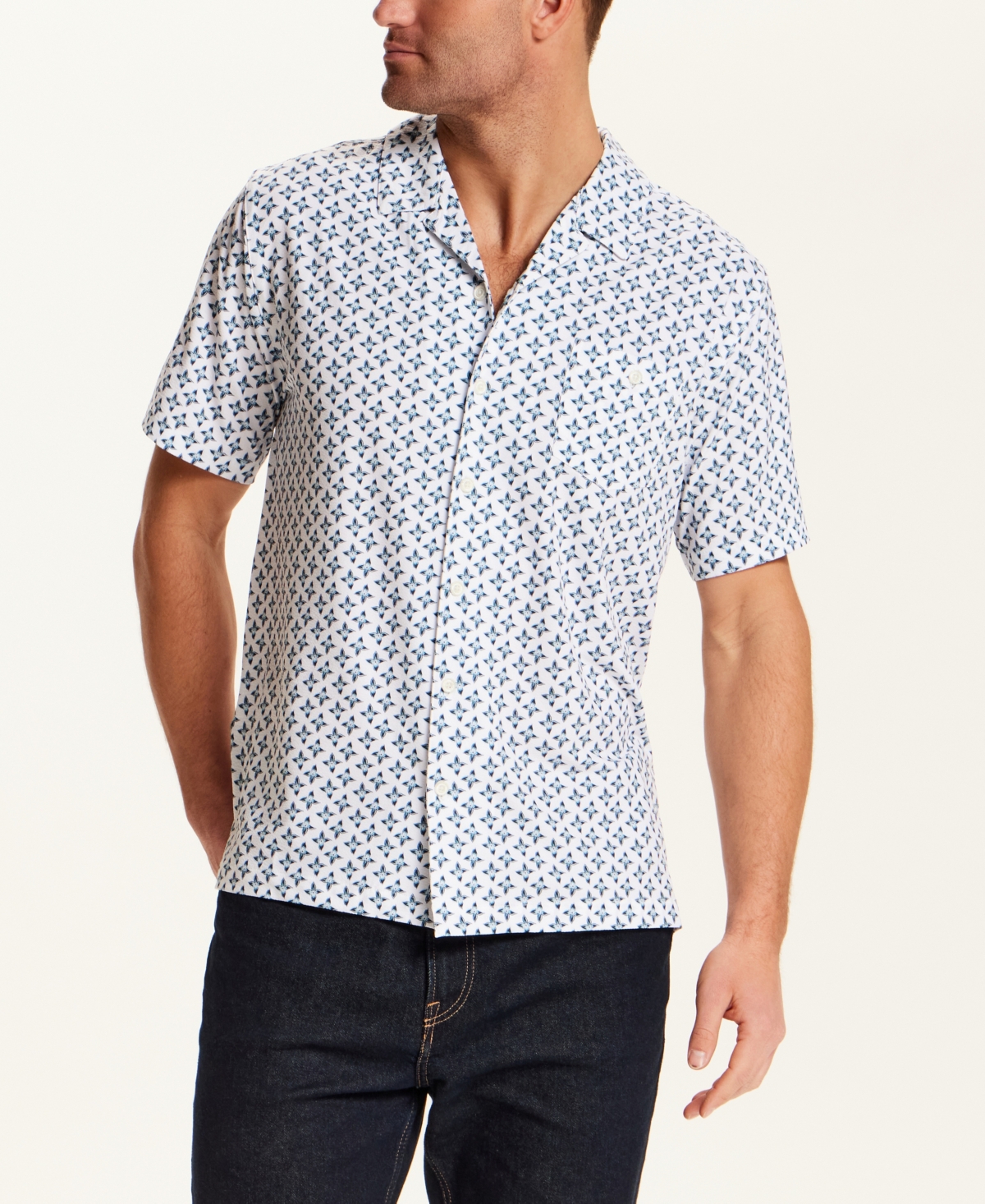 Click here for Vintage & Black Mens Short-Sleeve Print Shirt - Wh... prices