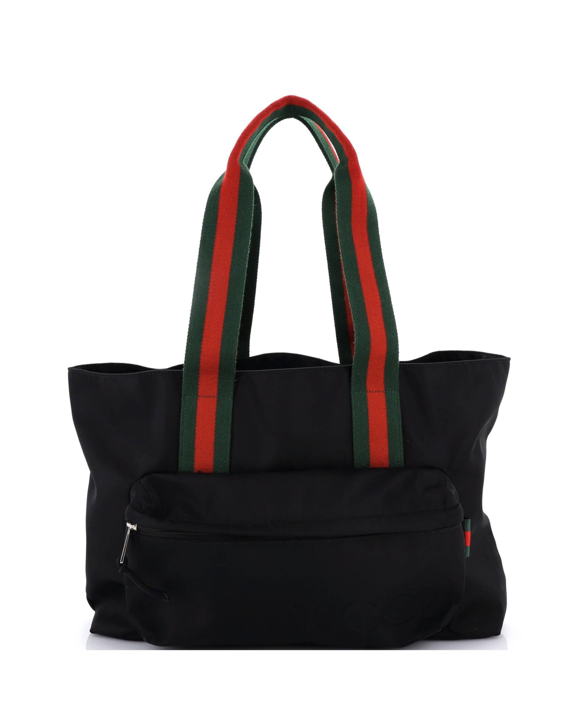 Click here for Pre-Owned Gucci Large Logo Web Pocket Tote Embosse... prices