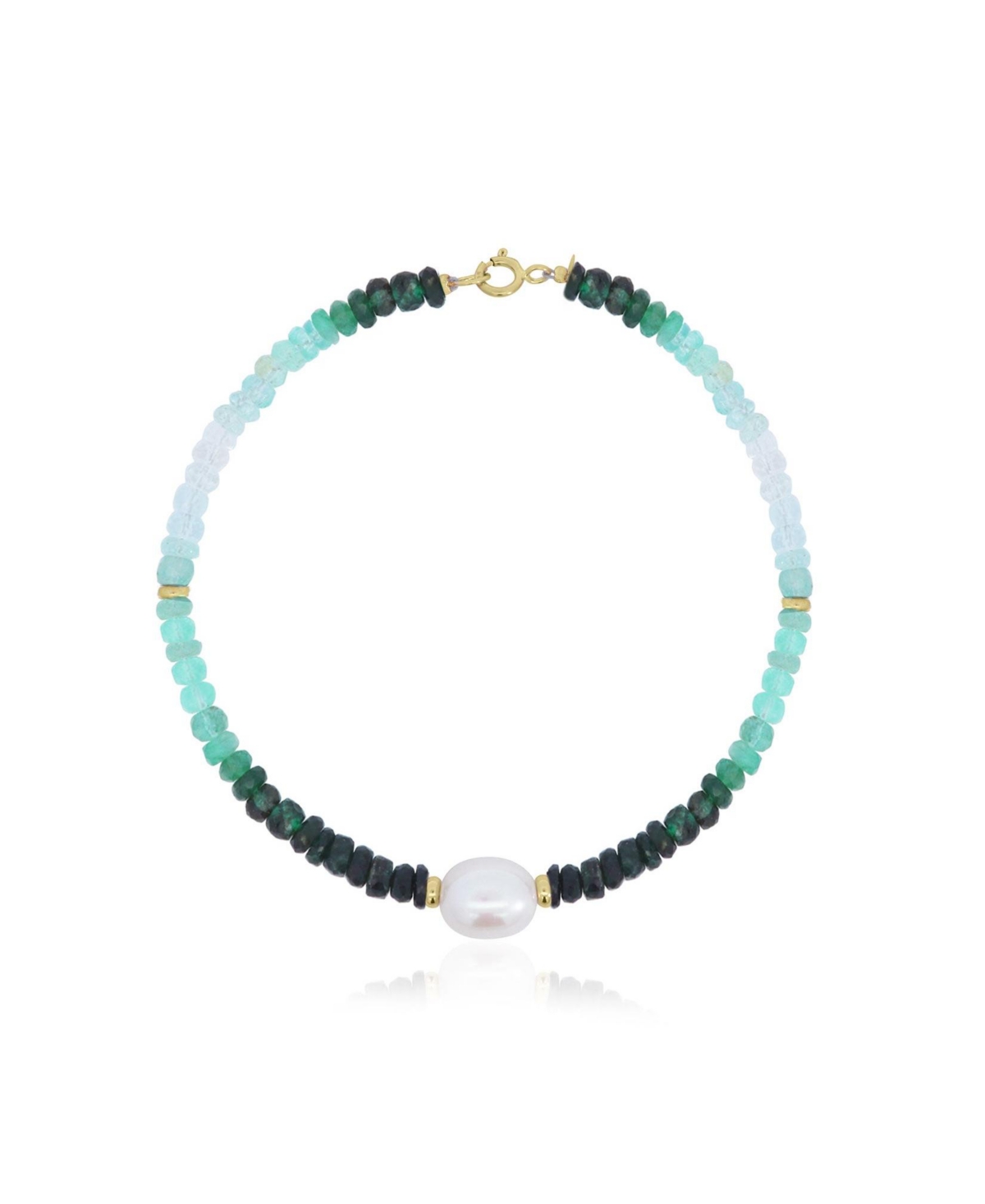 Click here for The Lovery Emerald Ombre Bead Pearl Bracelet 14K G... prices