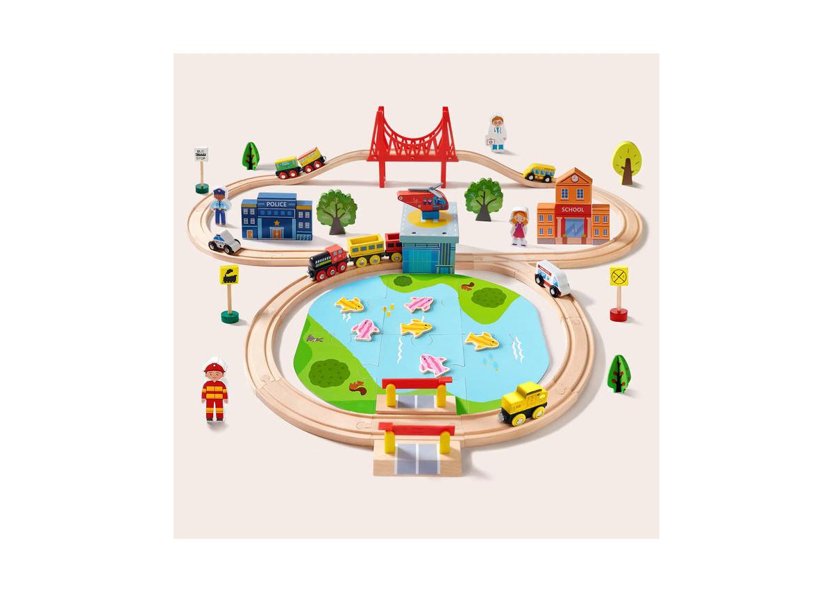 Click here for Tiny Land Wooden Train Set 110 Pcs prices