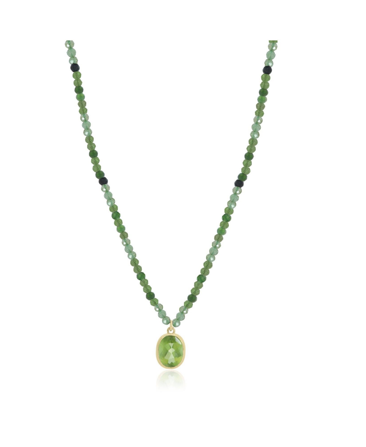 Click here for The Lovery Green Tourmaline Bead Bezel Necklace 14... prices