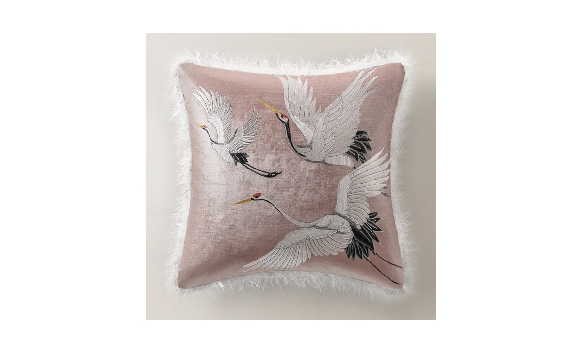 Click here for Z Gallerie Crane Embroidered Pillow 20" - Blu... prices