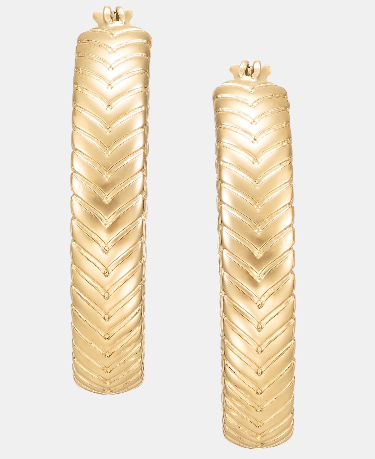 Click here for Lauren Ralph Lauren Textured Oval Hoop Earrings -... prices