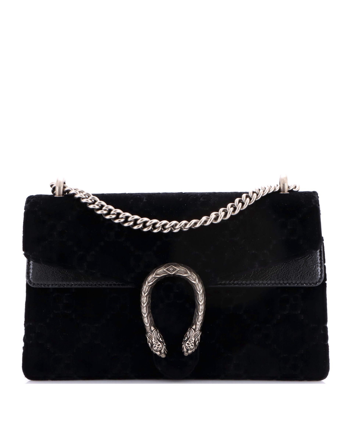 Click here for Pre-Owned Gucci Small Dionysus Bag Gg Velvet - Bla... prices