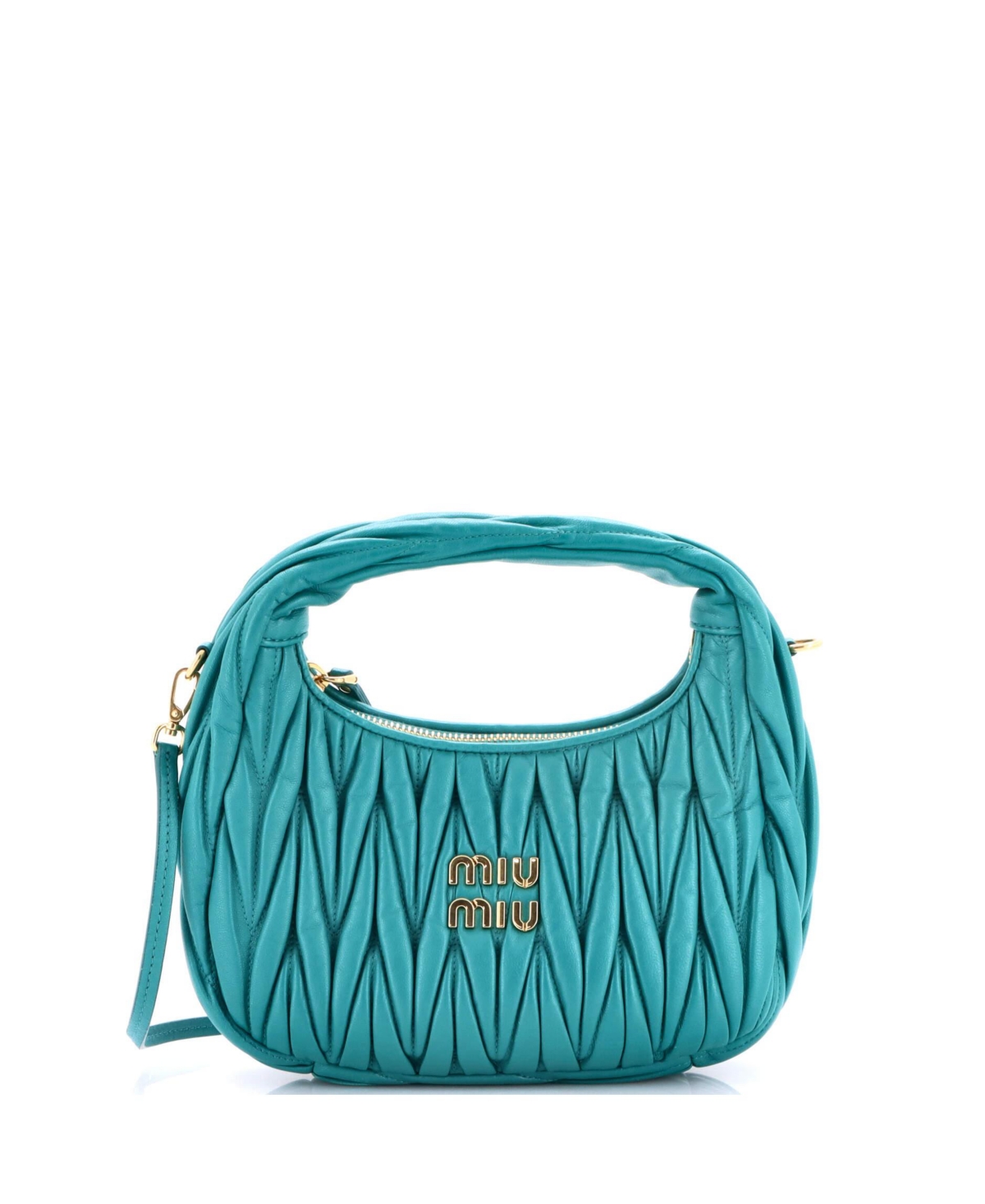Click here for Pre-Owned Miu Miu Small Wander Hobo Matelasse Leat... prices