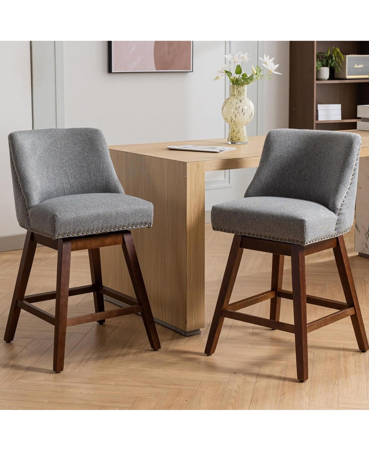 Click here for Rainsken Swivel Bar Stools Set of 2  Modern Uphols... prices