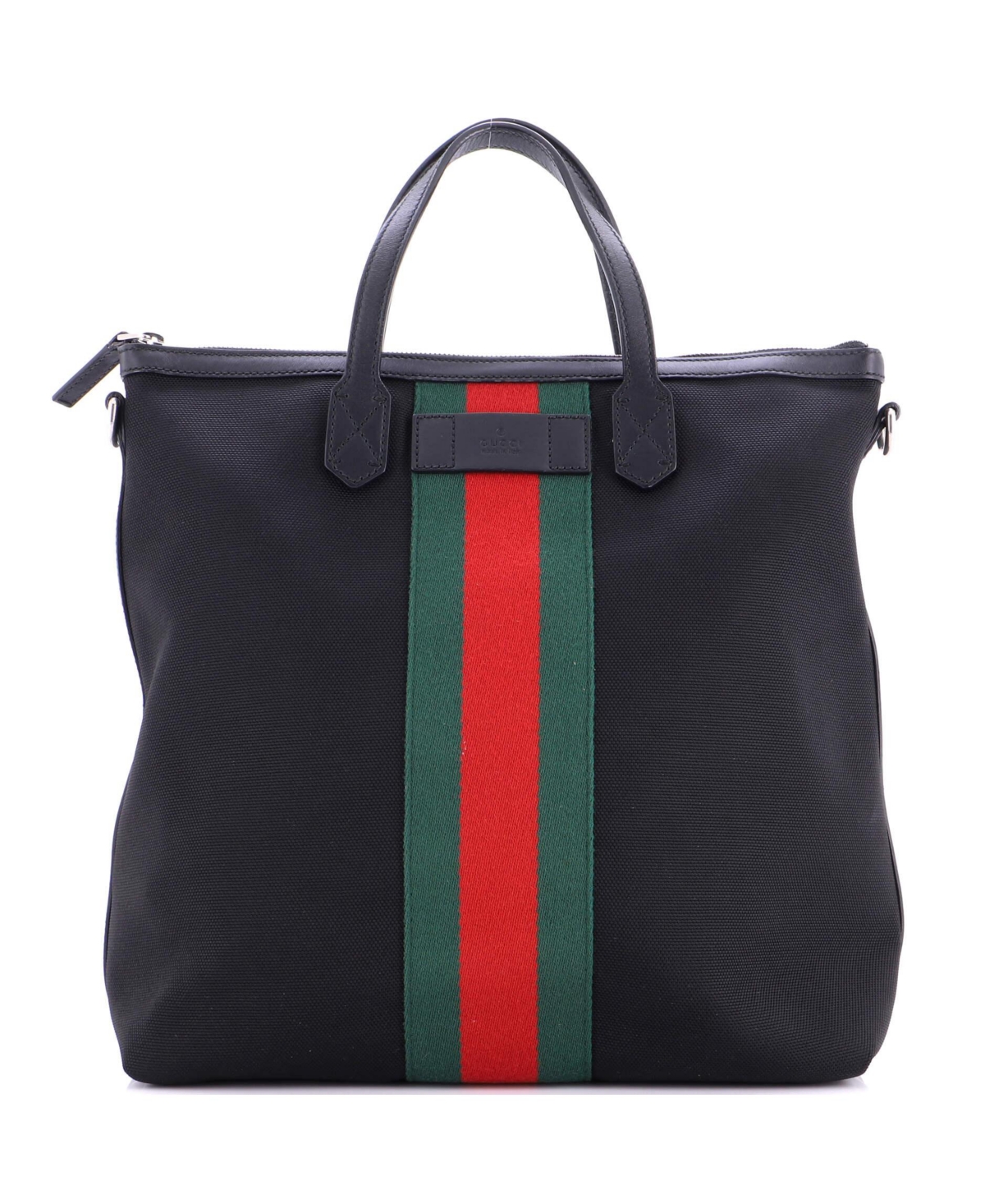 Click here for Pre-Owned Gucci Medium Web Zip Tote Techno Canvas... prices