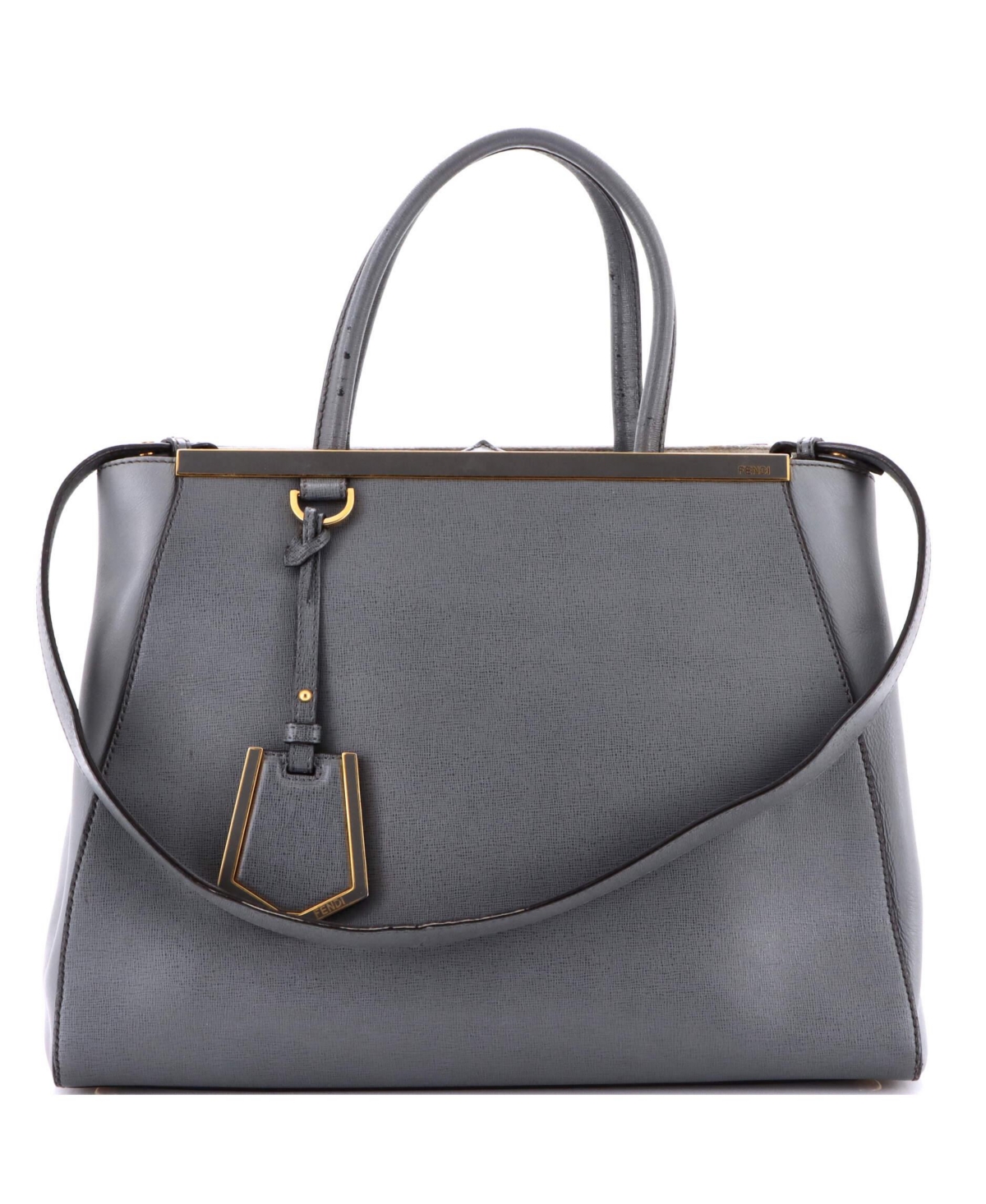 Click here for Pre-Owned Fendi Medium 2Jours Bag Leather - Grey prices