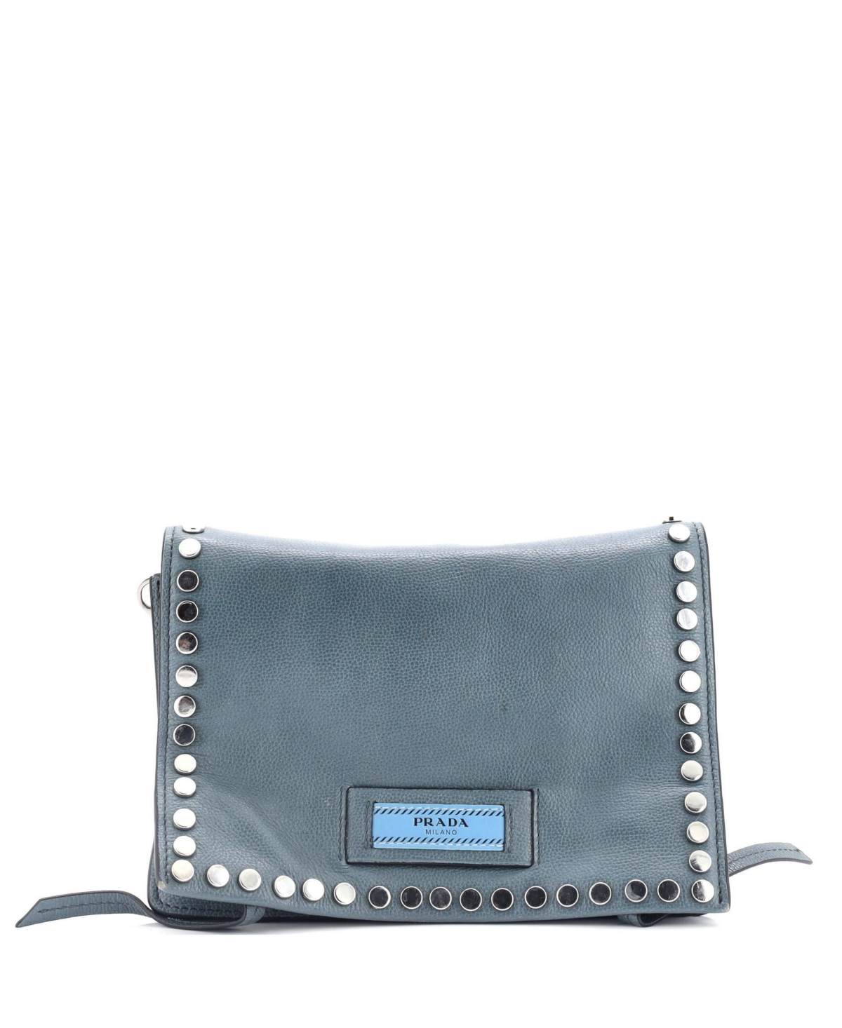 Click here for Pre-Owned Prada Small Etiquette Flap Bag Studded G... prices