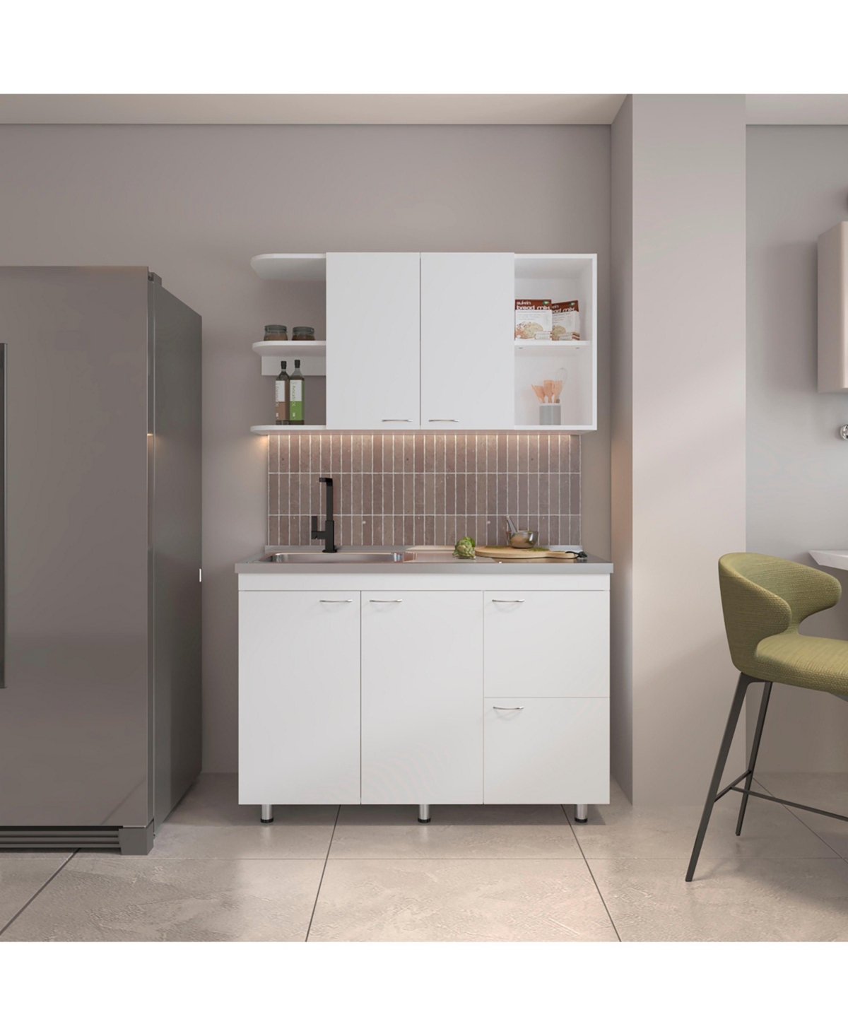 Click here for Depot E-Shop Byron Kitchen Cabinet Set  6 Doors  9... prices