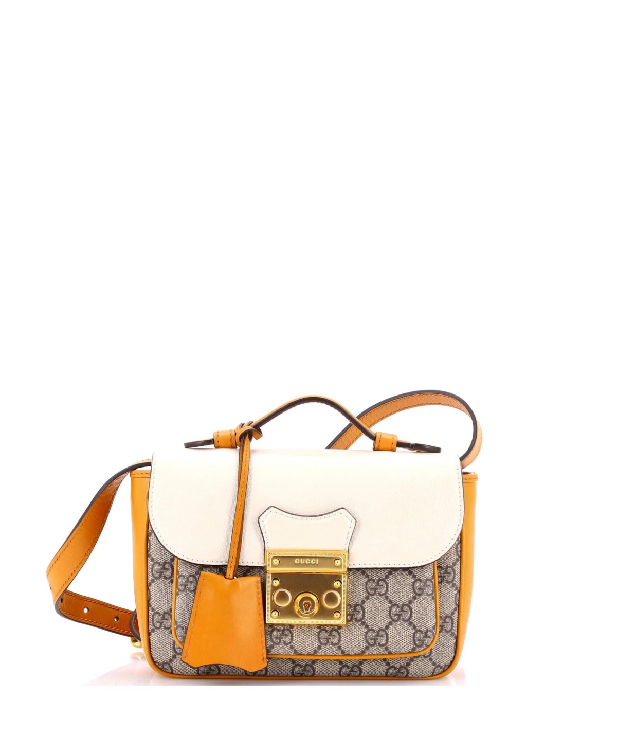 Click here for Pre-Owned Gucci Mini Padlock Front Pocket Flap Sho... prices