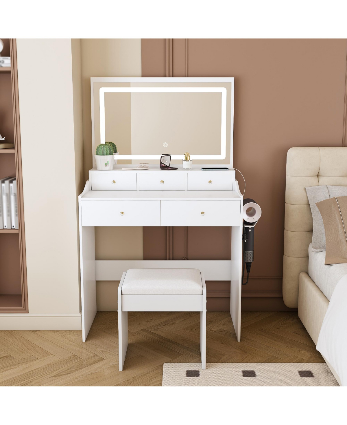 Click here for Rainsken Large Mirror Vanity Desk  Makeup Vanity S... prices