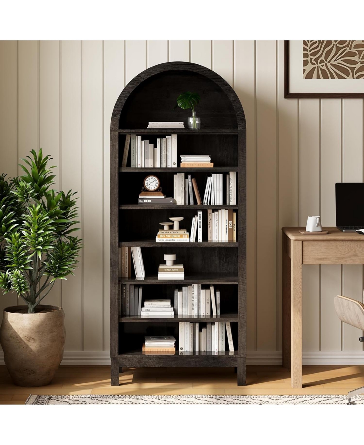 Click here for gaomon 71 tall bookshelf with 7 tiers  arched desi... prices
