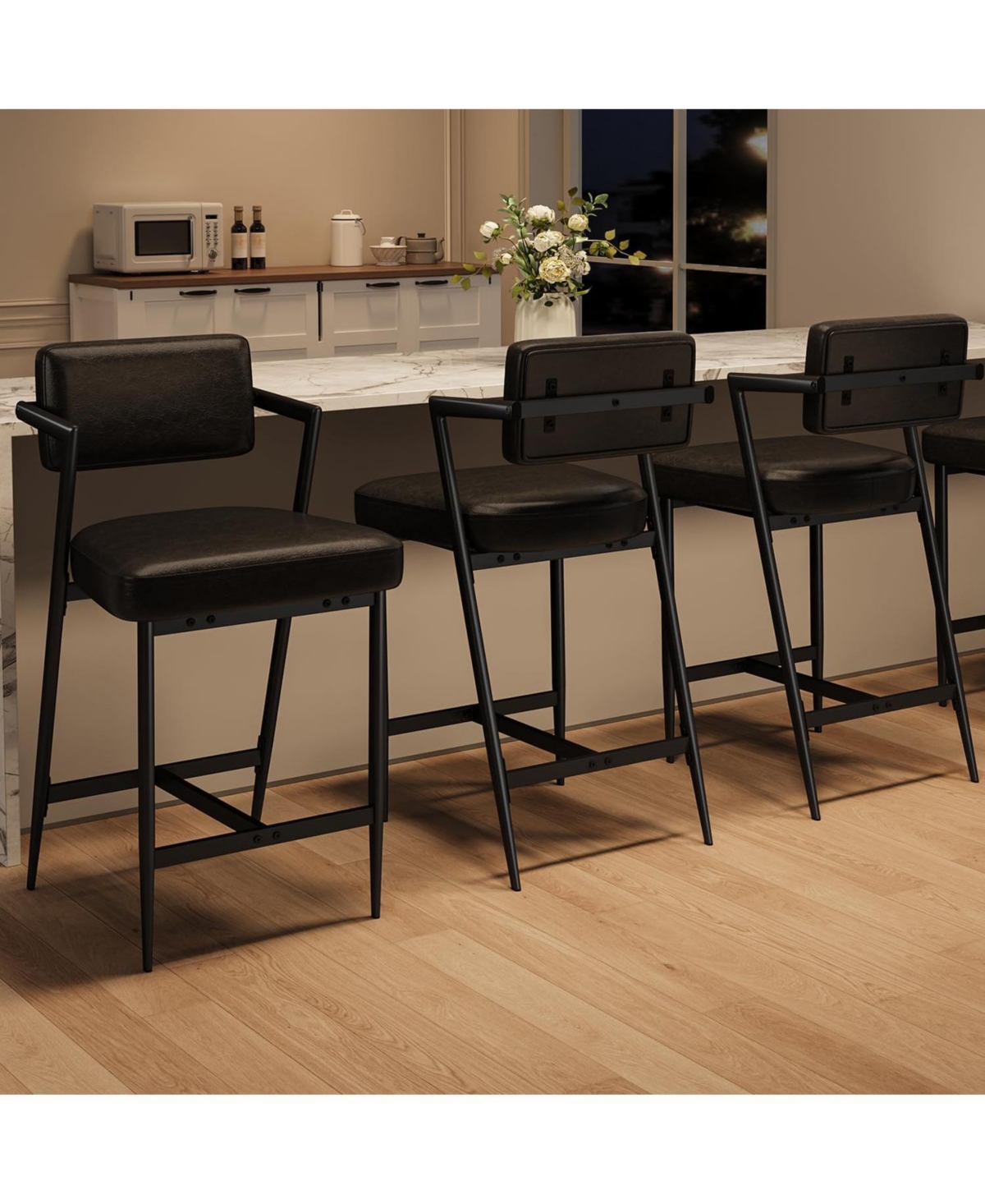 Click here for gaomon Bar Stools Set of 6 with Armrests Counter H... prices