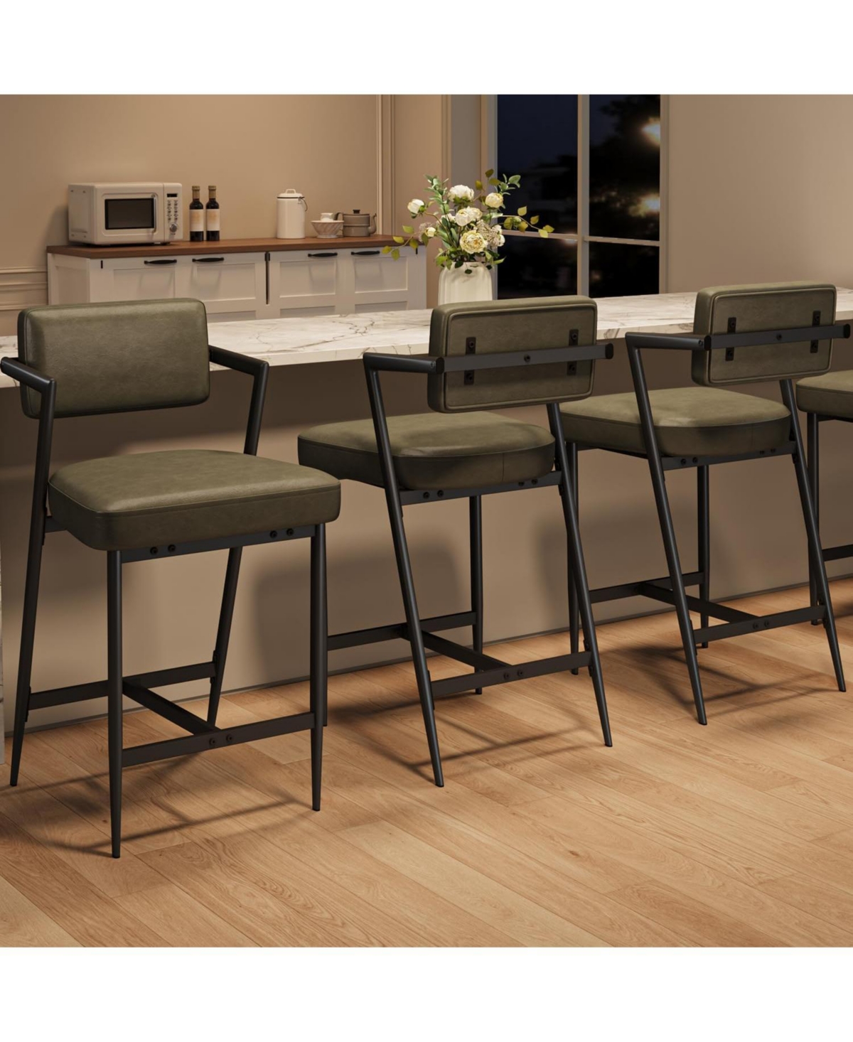 Click here for gaomon Bar Stools Set of 6 with Armrests Counter H... prices