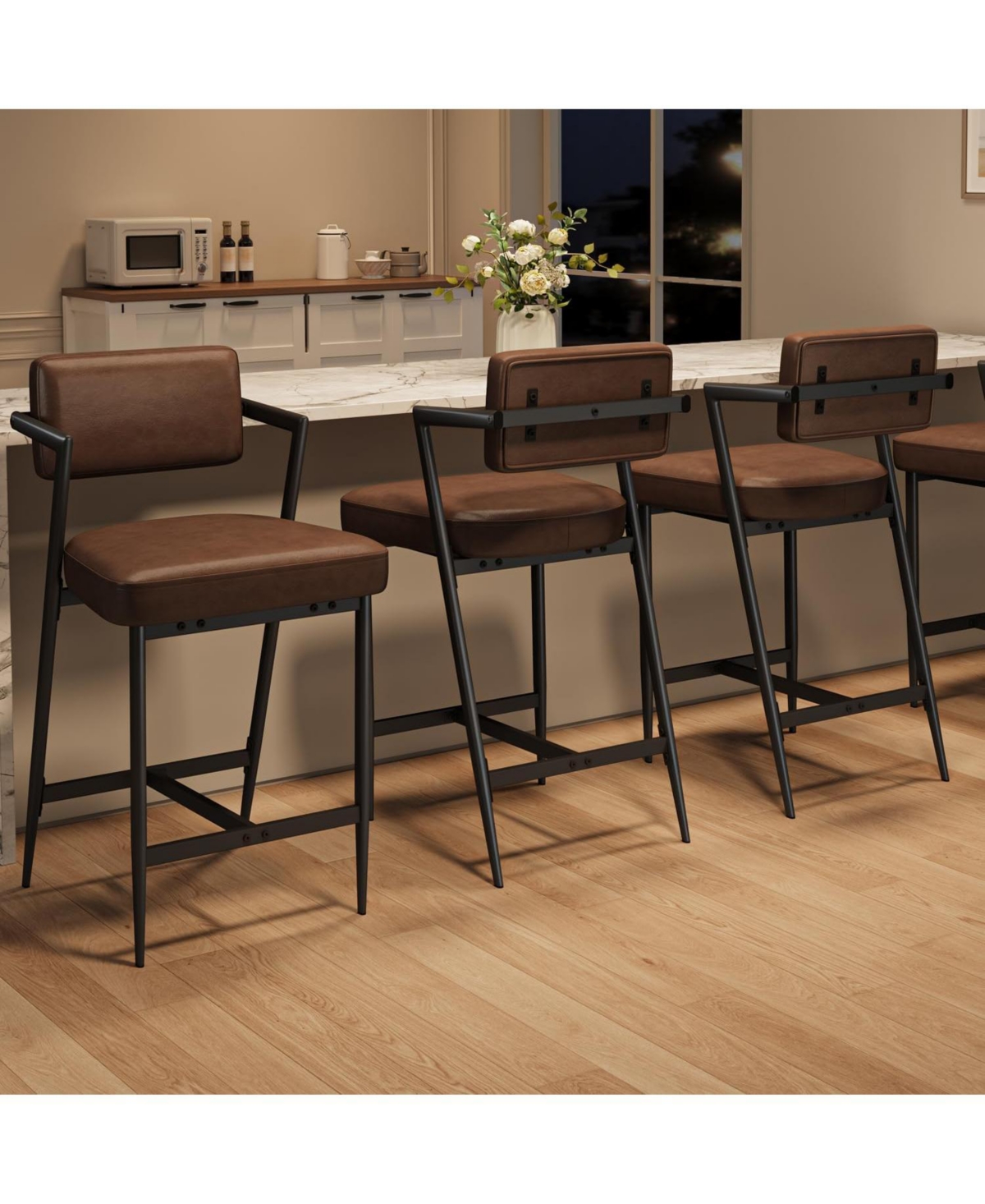 Click here for gaomon Bar Stools Set of 6 with Armrests Counter H... prices