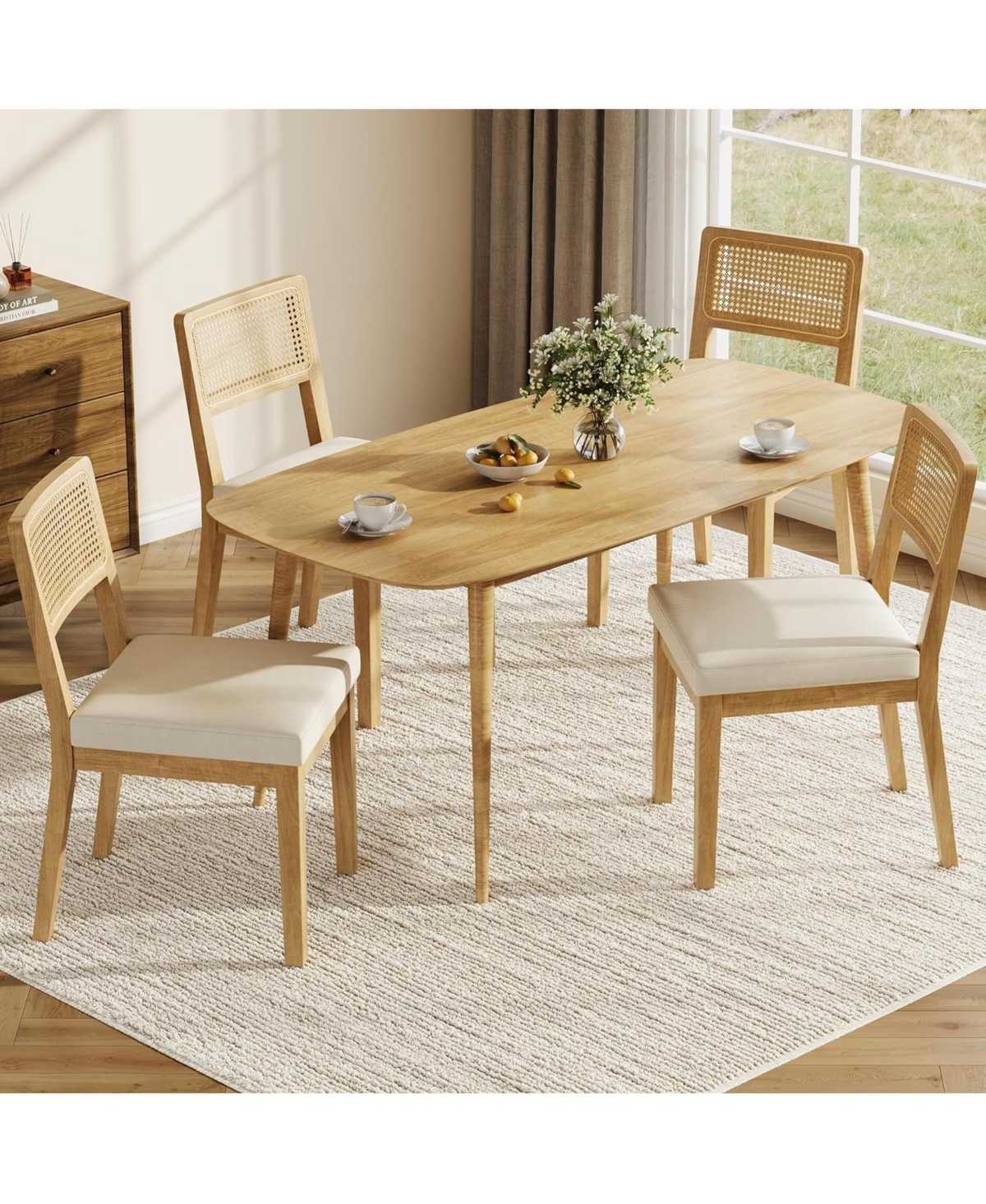 Click here for gaomon Rattan Dining Chairs Set of 4 French Countr... prices