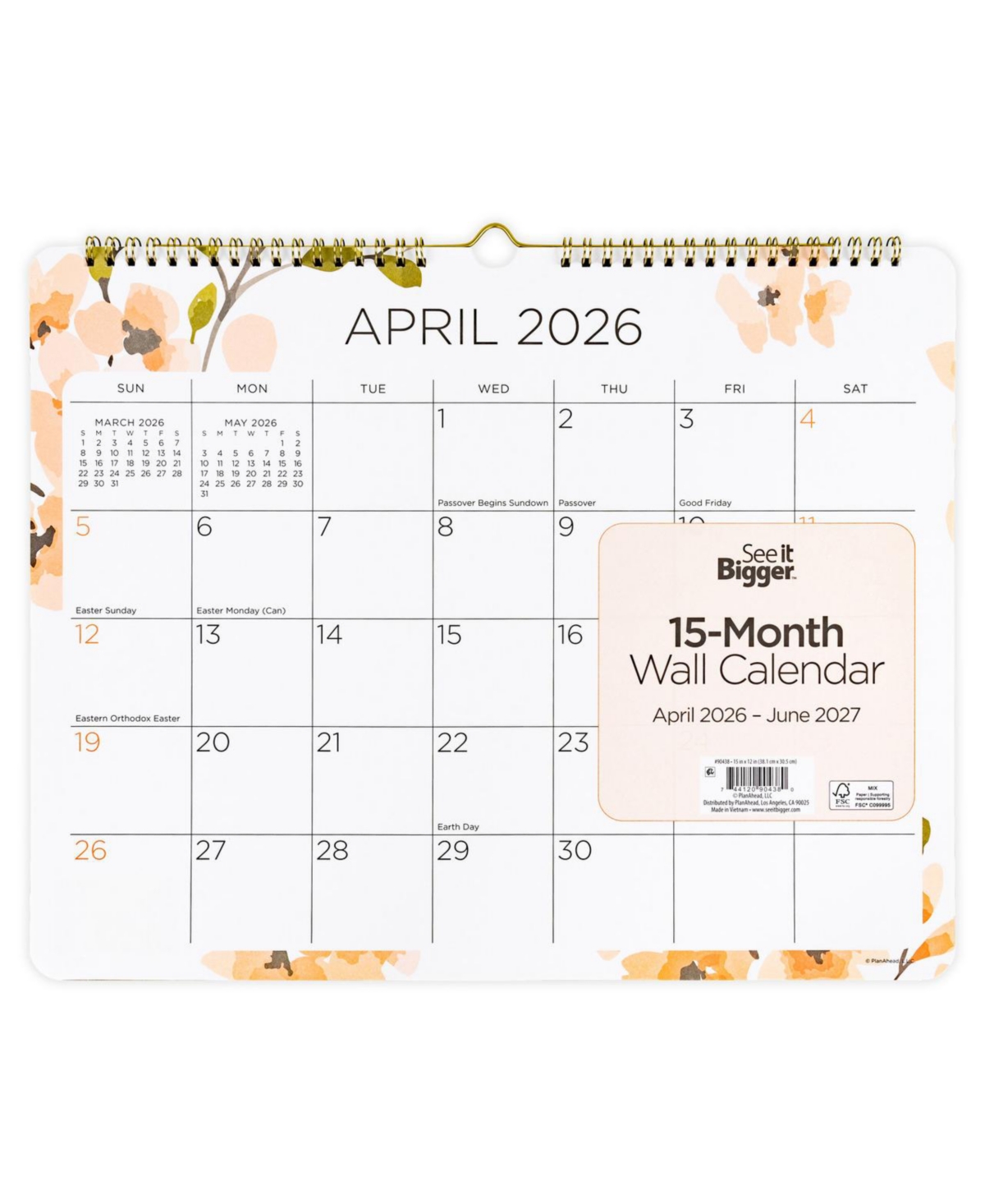 Click here for Seet It Bigger 12x15" Wall Calendar - Pink prices