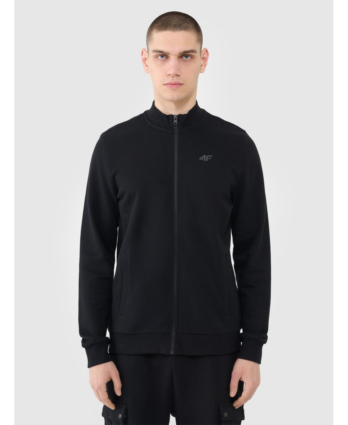 Click here for 4F Mens Bomber Baseball Sweatshirt - Deep black prices