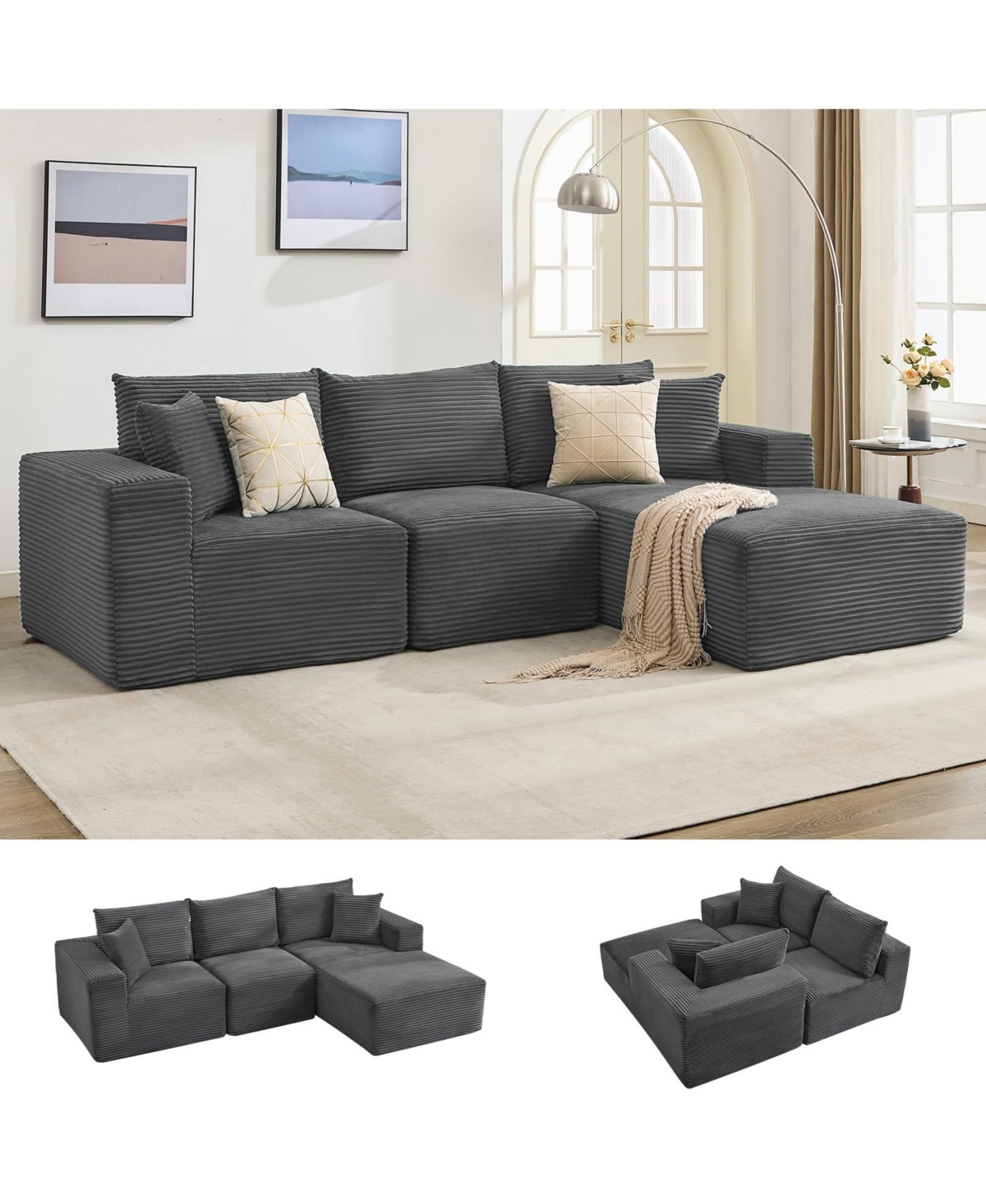 Click here for gaomon 108" Modular L-Shaped Cloud Couch  Rev... prices