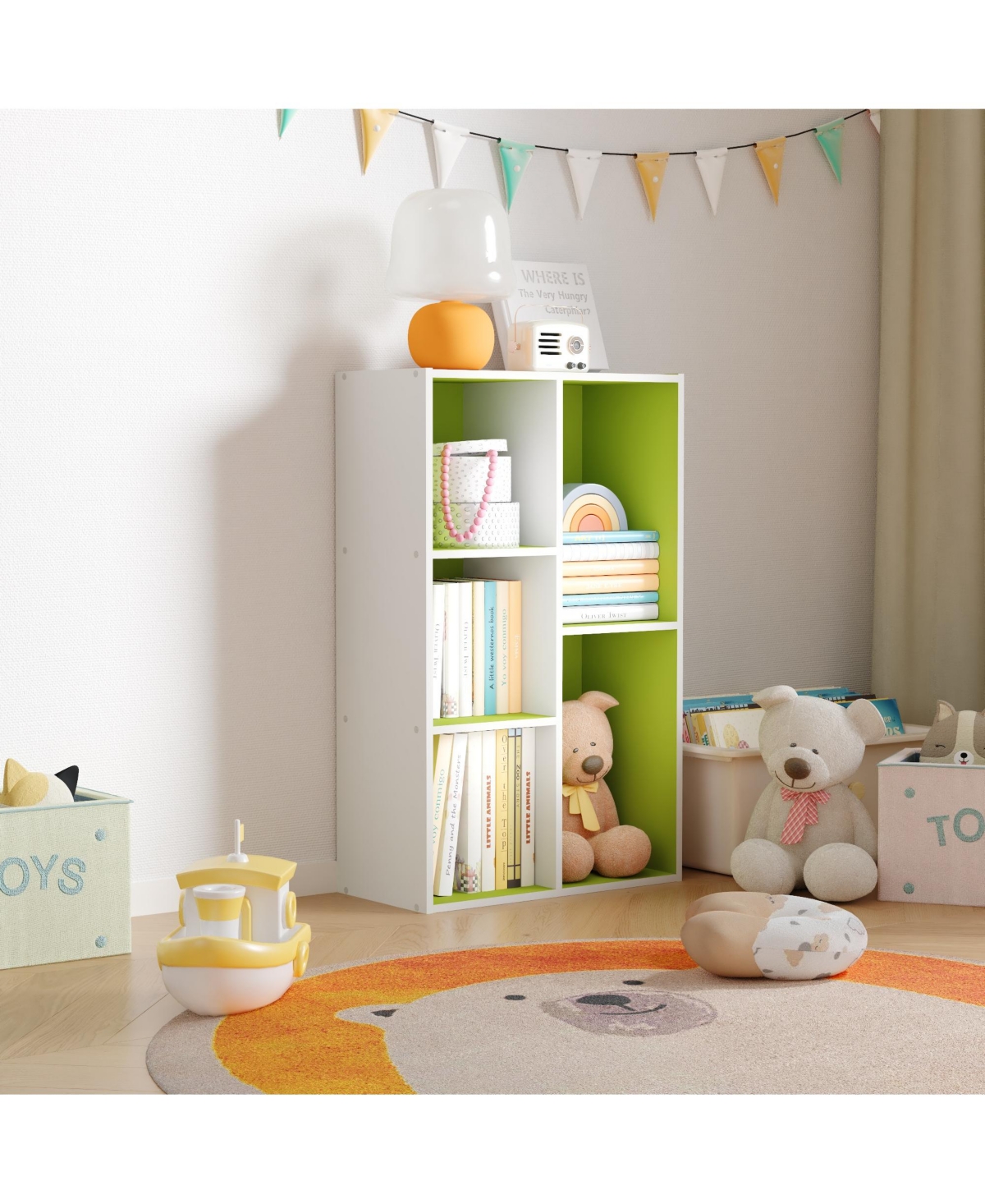 Click here for Homlux 5 Cube Storage Bookshelf Kids Toy Organizer... prices