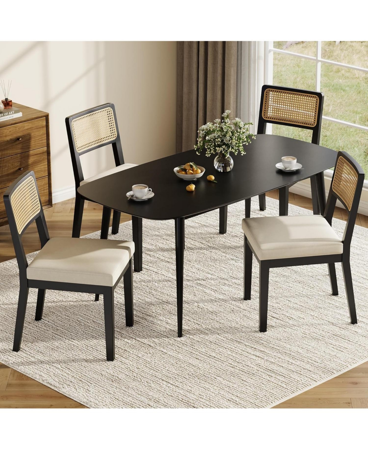 Click here for gaomon Rattan Dining Chairs Set of 4 French Countr... prices