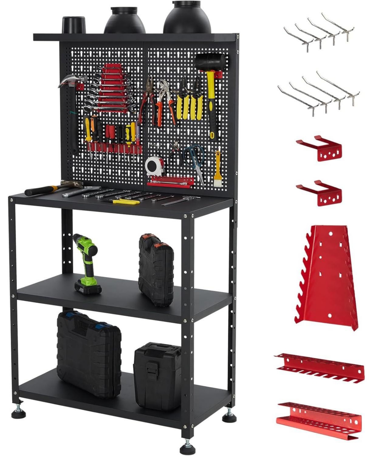 Click here for gaomon Heavy Duty Garage Workbench with Pegboard 3... prices