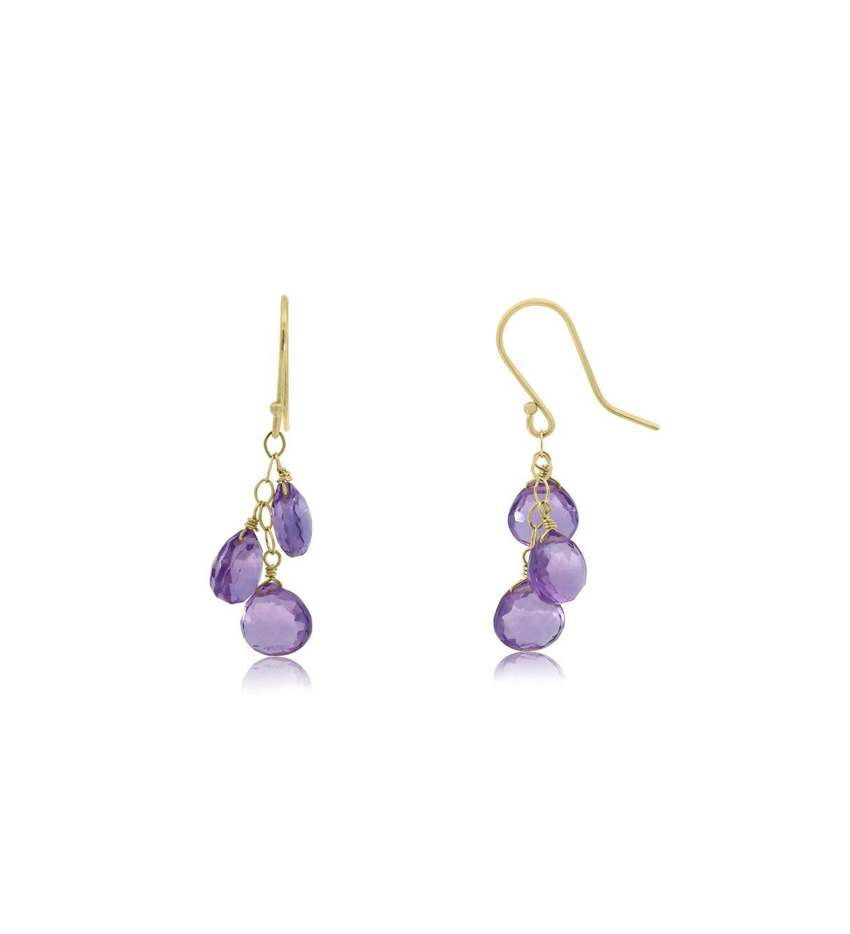 Click here for The Lovery Amethyst Bead Dangle Earrings 14K Gold... prices