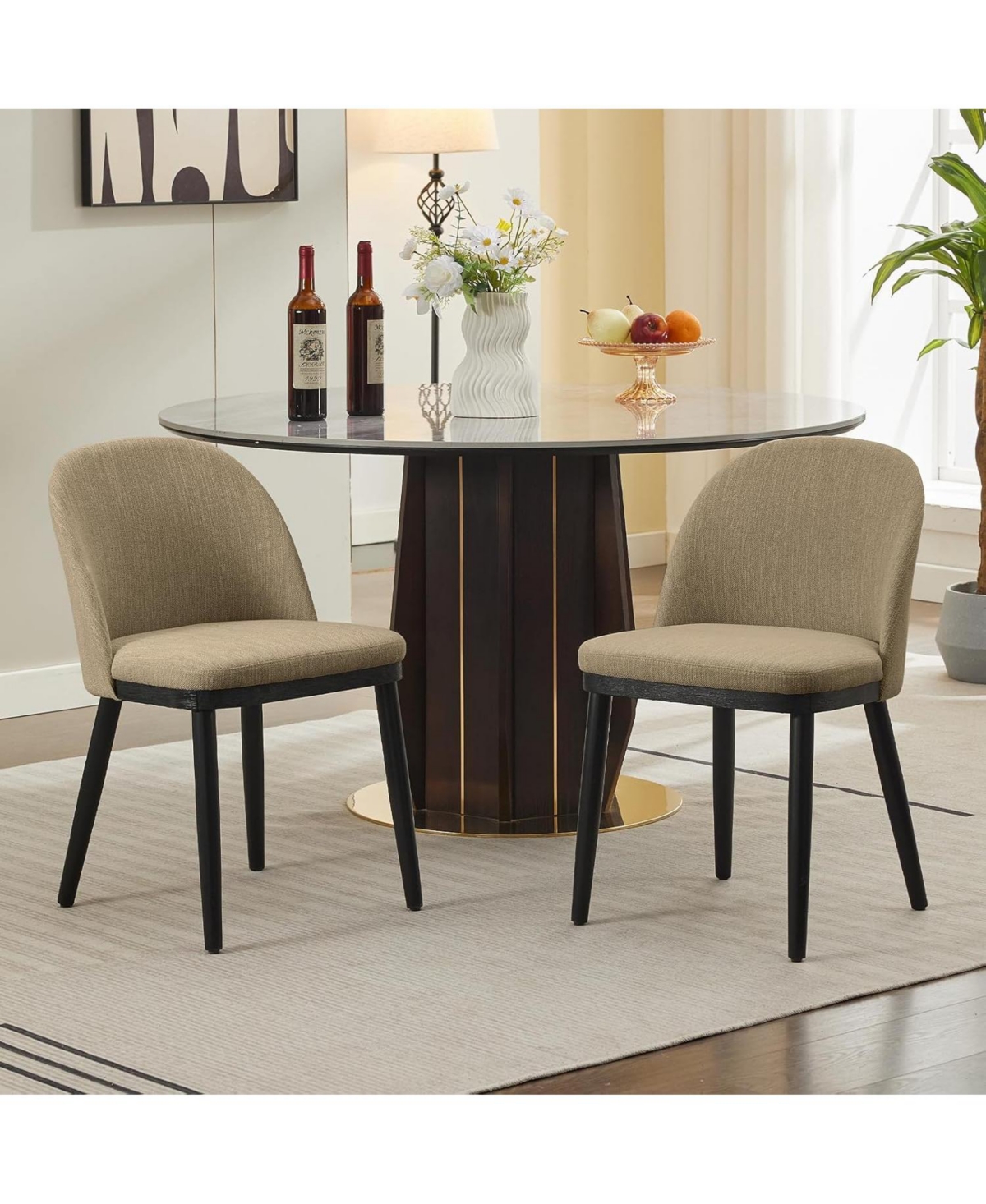 Click here for gaomon Dining Chairs Set of 2  Modern Fabric Uphol... prices