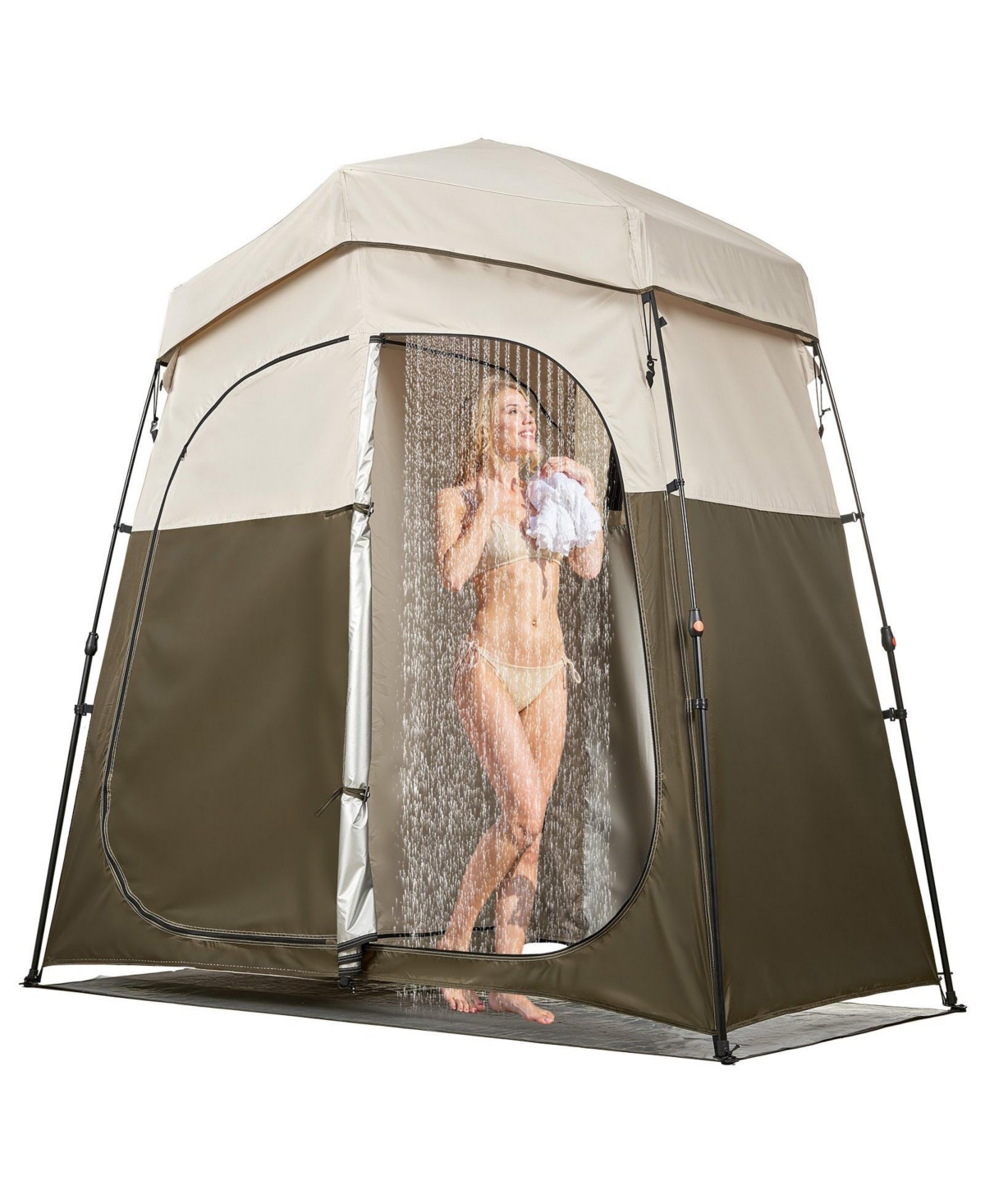 Click here for Mecale 2-Room Portable Camping Shower Tent with Ca... prices