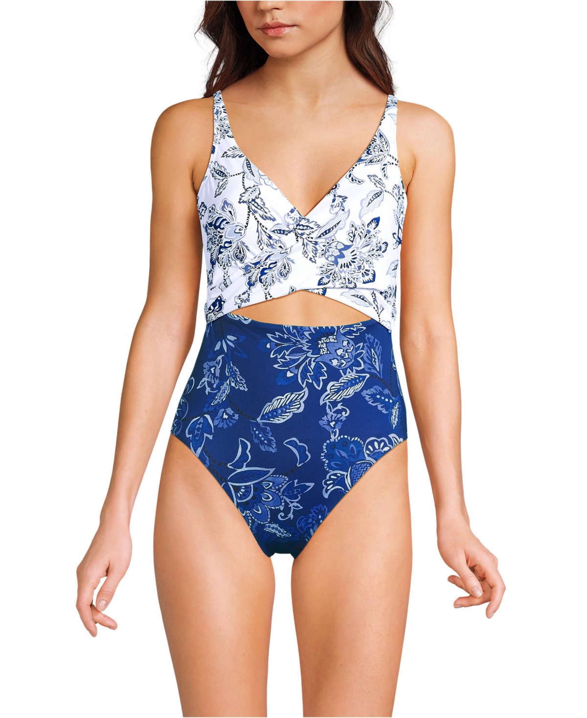 Click here for Lands End Womens Wrap Monokini High Leg One Piece... prices
