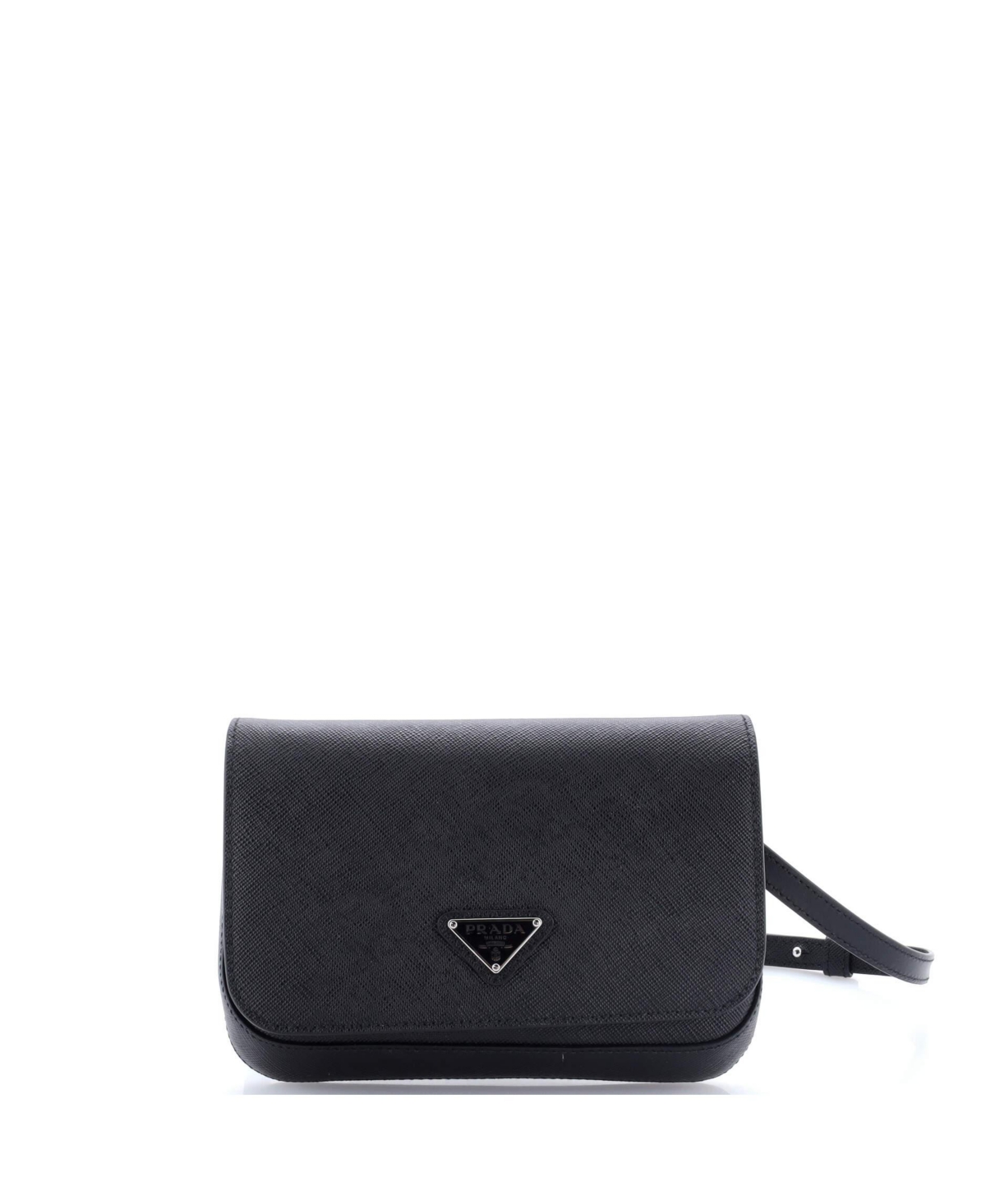 Click here for Pre-Owned Prada Triangle Logo Full Flap Shoulder B... prices