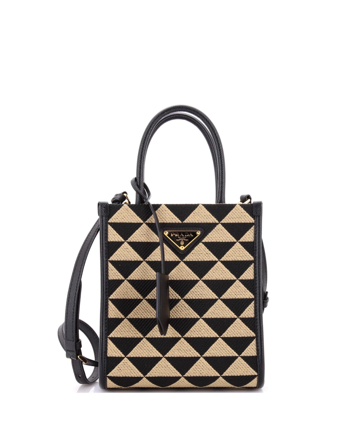 Click here for Pre-Owned Prada Mini Symbole Shopper Tote Jacquard... prices