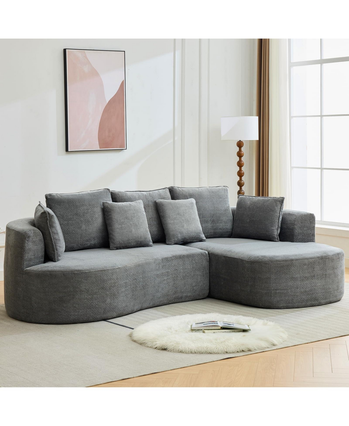 Click here for gaomon 106" Curved Modular Sectional Sofa wit... prices
