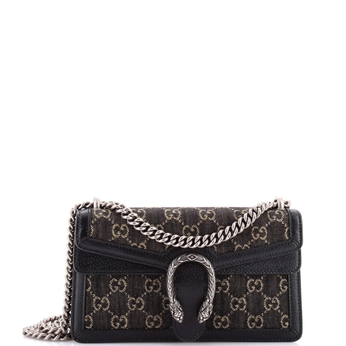 Click here for Pre-Owned Gucci Small Dionysus Bag Gg Denim - Blac... prices