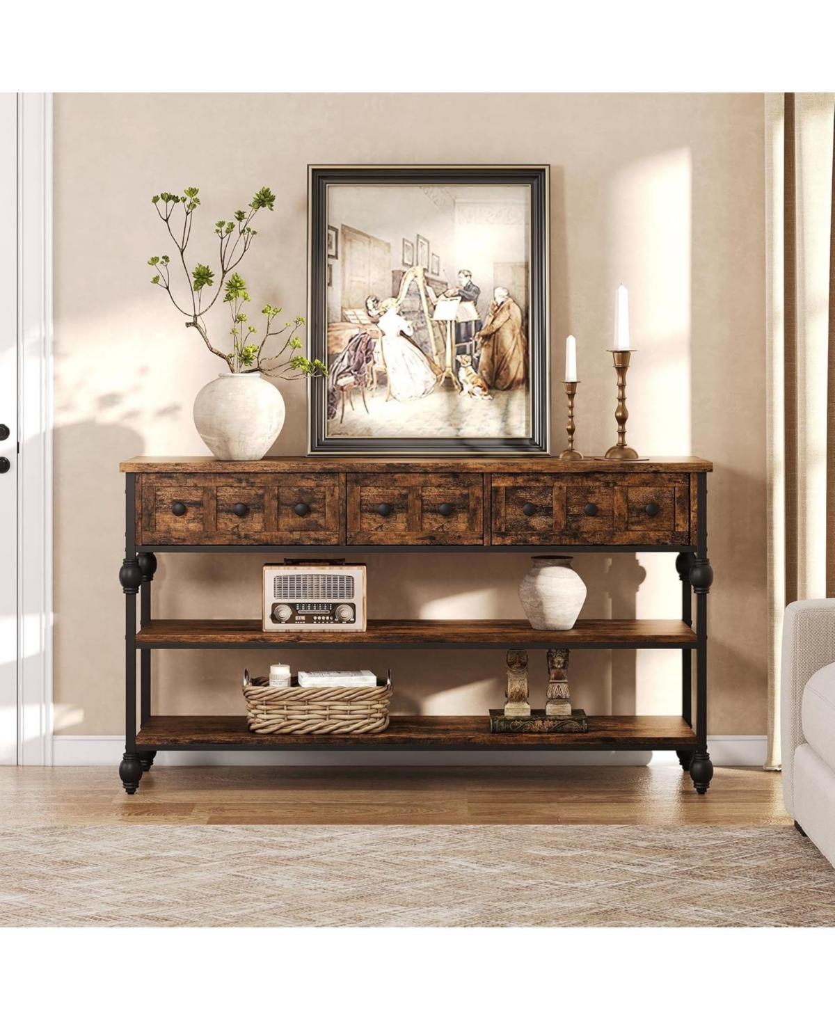 Click here for gaomon 52" Industrial Console Table with 3 Dr... prices